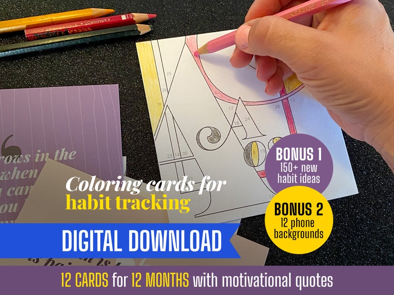 Printable Coloring Habit Tracker Sheets for 2024 for Tacking Habits or ...