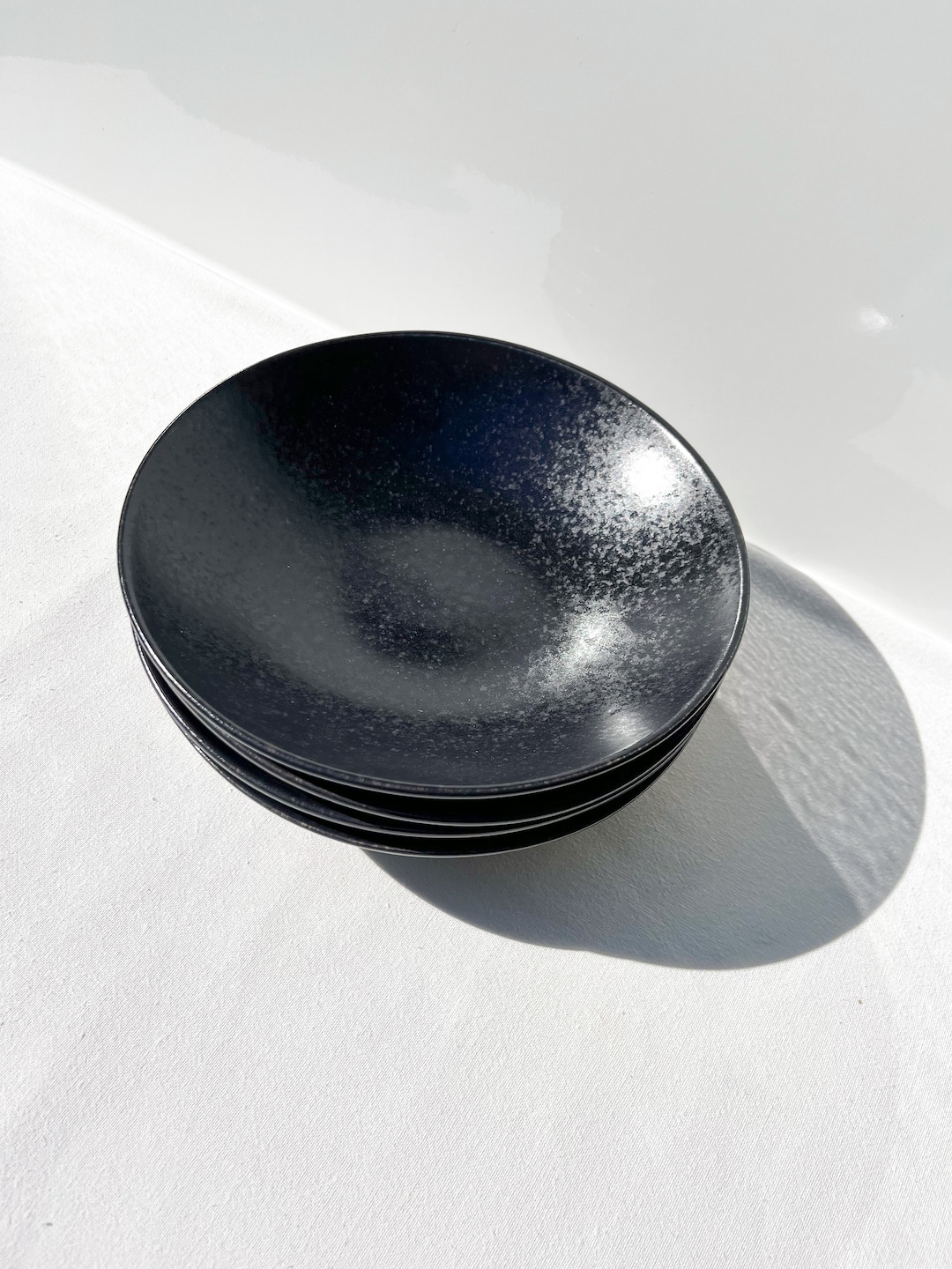 Black Pasta Plates Stoneware Soup Plates Portuguese Ceramic Plates Set ...