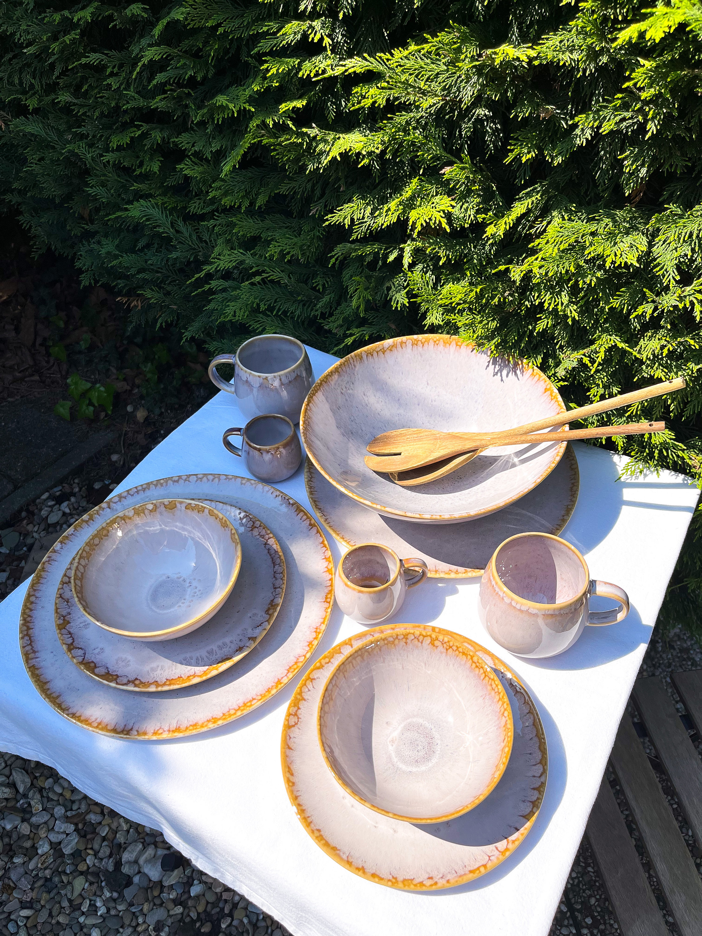 Cream Dinnerware Set for 4 People Tableware 12-piece Beautiful ...