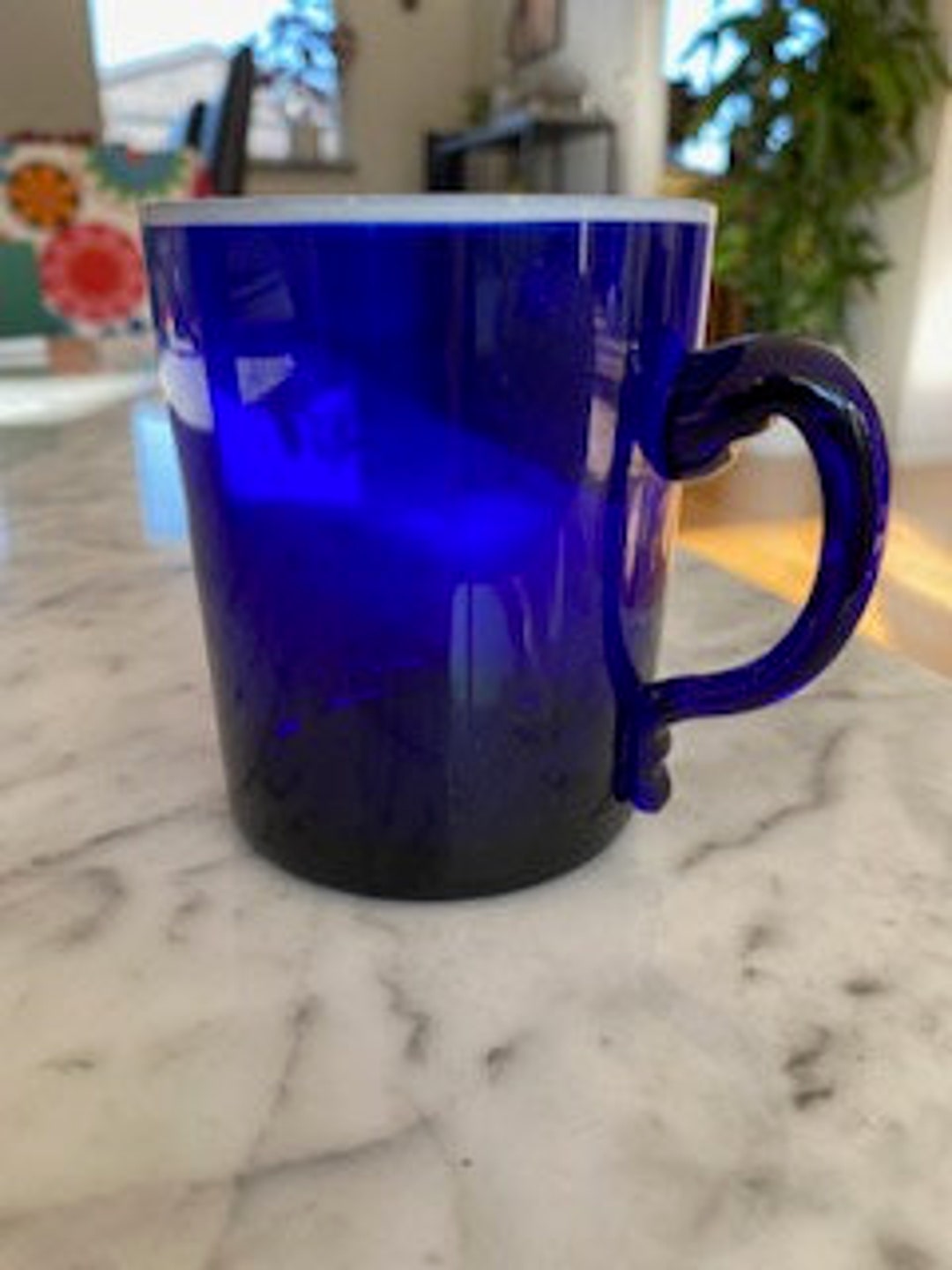 Cobalt Blue Glass Mugs, Vintage - Etsy