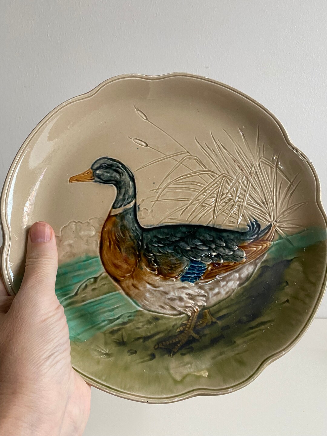 Plate With a Duck, Vintage , Which Partly Has Remained the Glaze. - Etsy