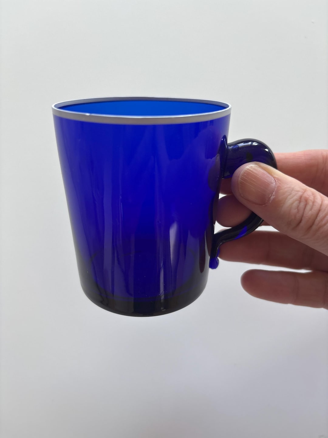 Cobalt Blue Glass Mugs, Vintage - Etsy