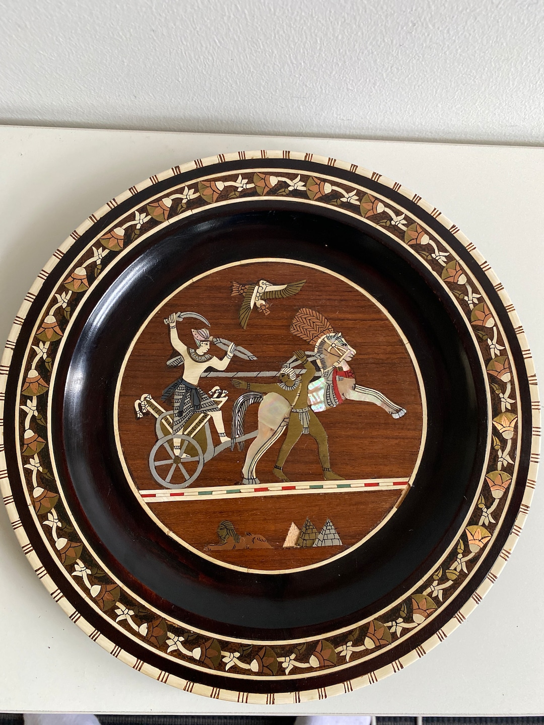 Plate in Wood. Ancient Egyptian Plate From the Mid Century. in Vintage ...