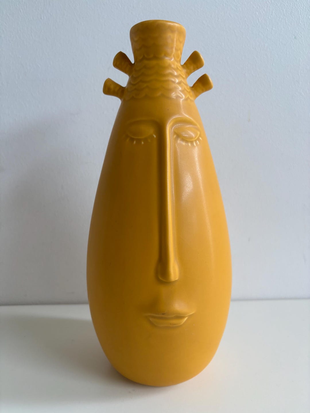 Ceramic Yellow Vase,vintage, Approximately 26 Cm Height. - Etsy