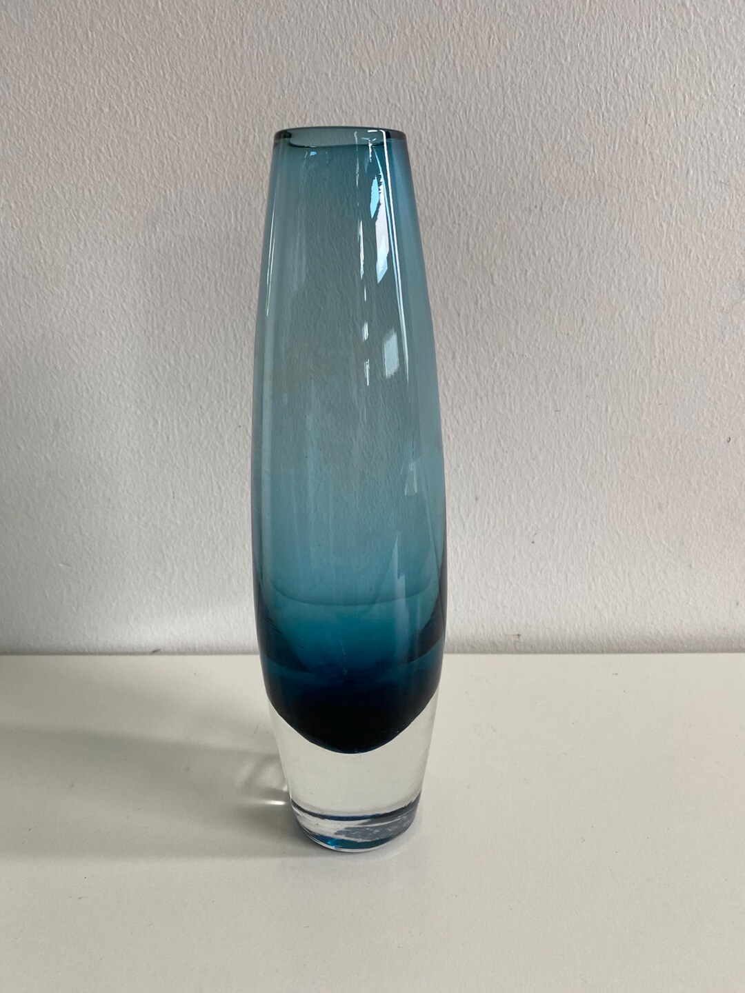 Blue Torpedo Vase in Glass, Vintage - Etsy