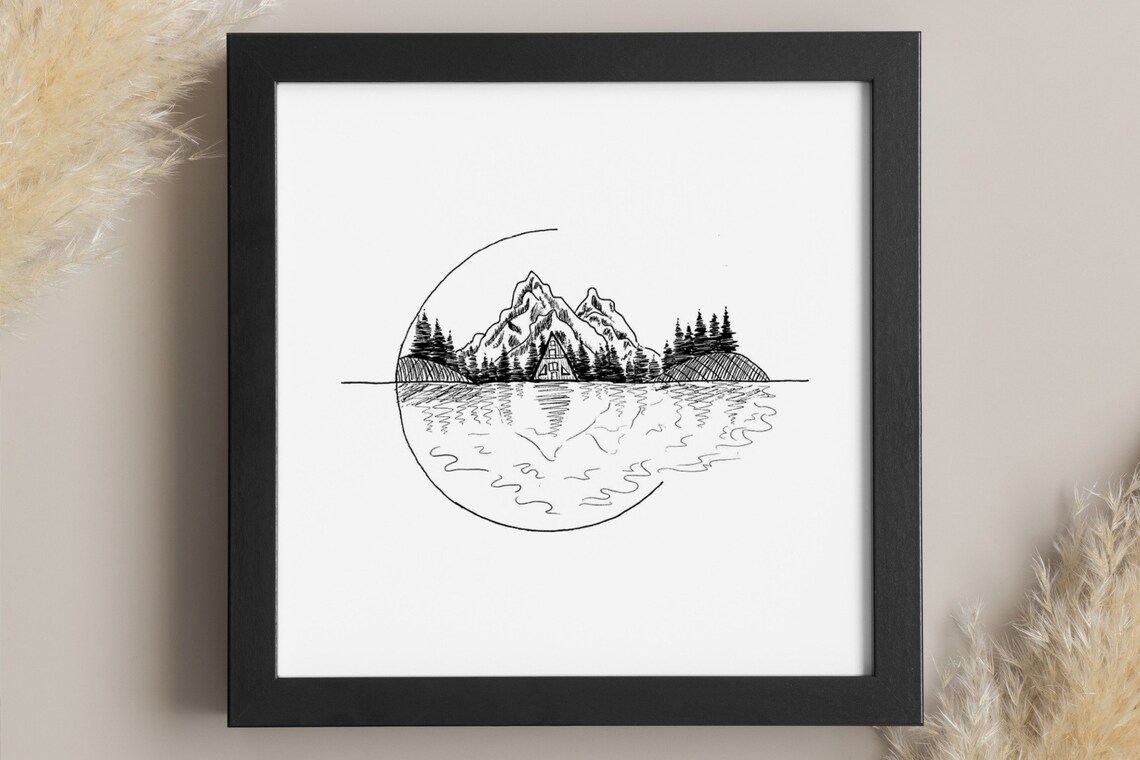 Rocky Mountain Art Mountain Line Art Landscape Line Art - Etsy