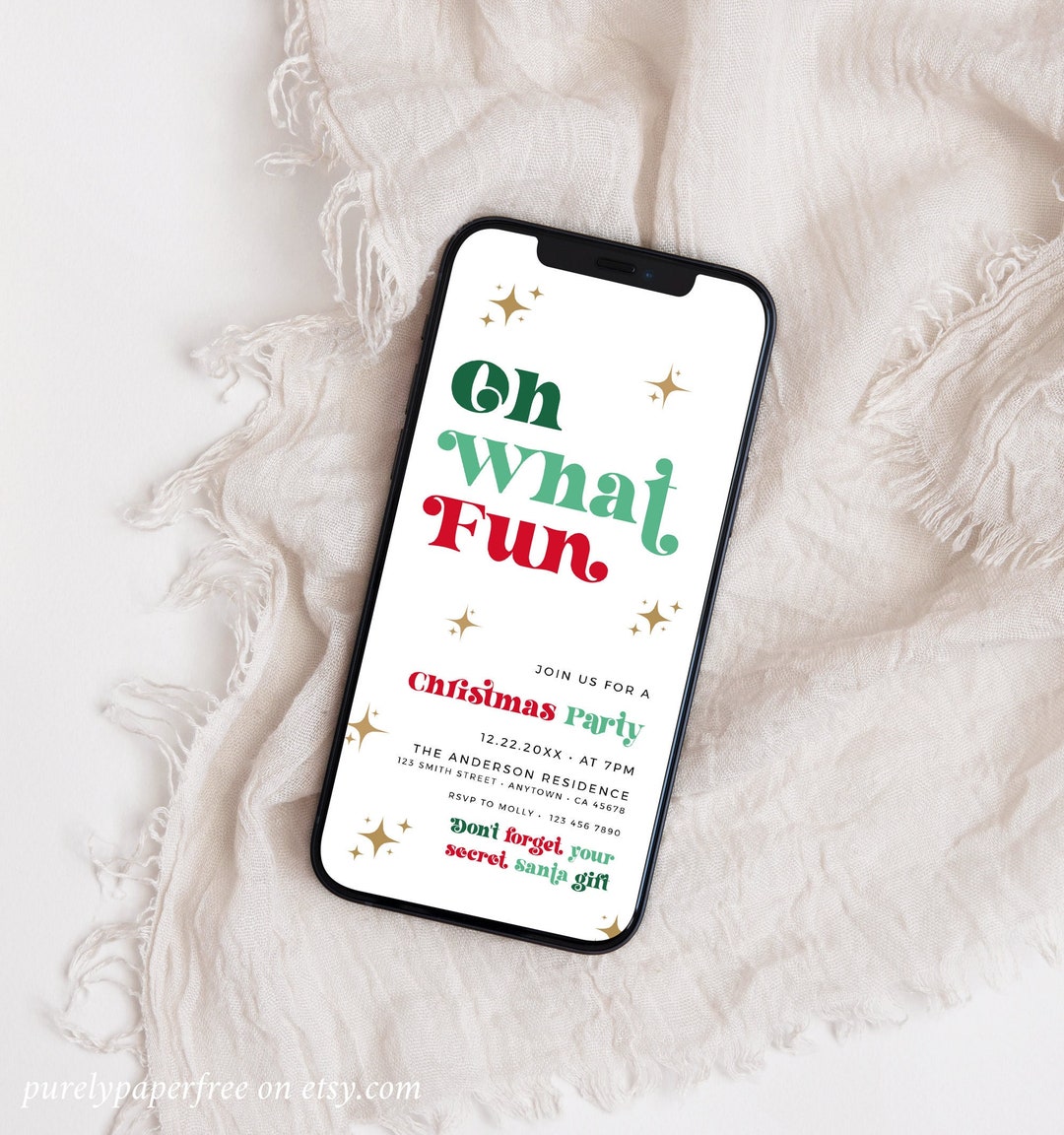 Digital Retro Christmas Party Invitation Electronic Modern Holiday ...