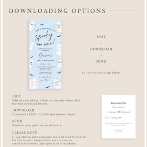 Spooky One Birthday Invite Boy, Halloween First Birthday Invitation ...