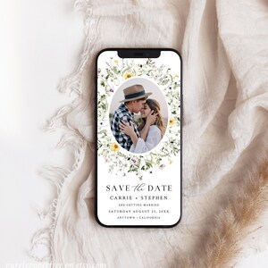 Digital Save the Date With Photo, Wildflower Save the Date Evite ...