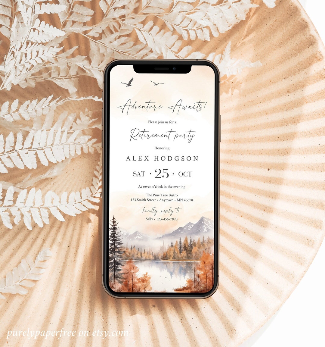 Fall Woodland Retirement Party Invitation Template, Digital Retirement ...