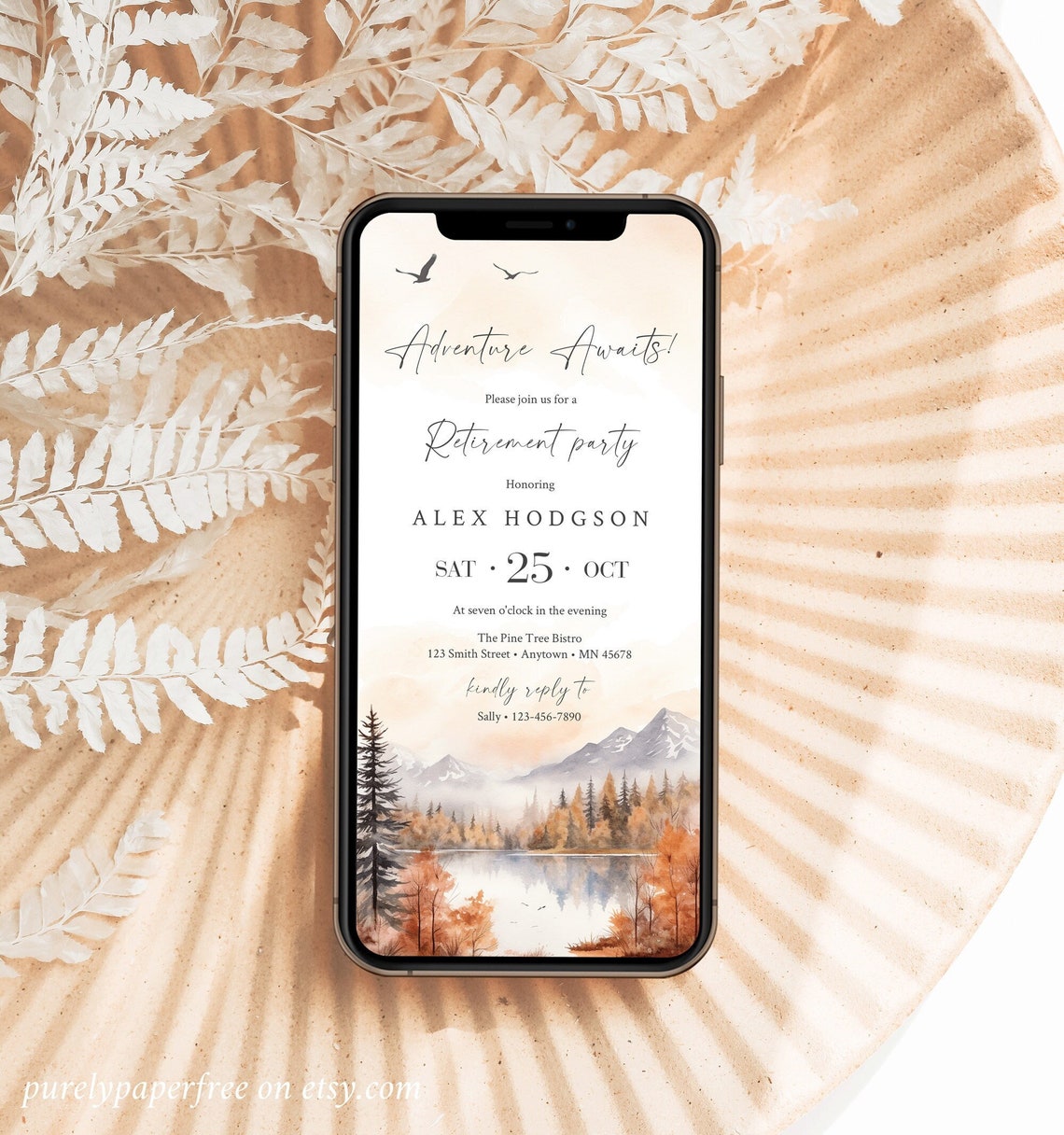 Fall Woodland Retirement Party Invitation Template, Digital Retirement ...