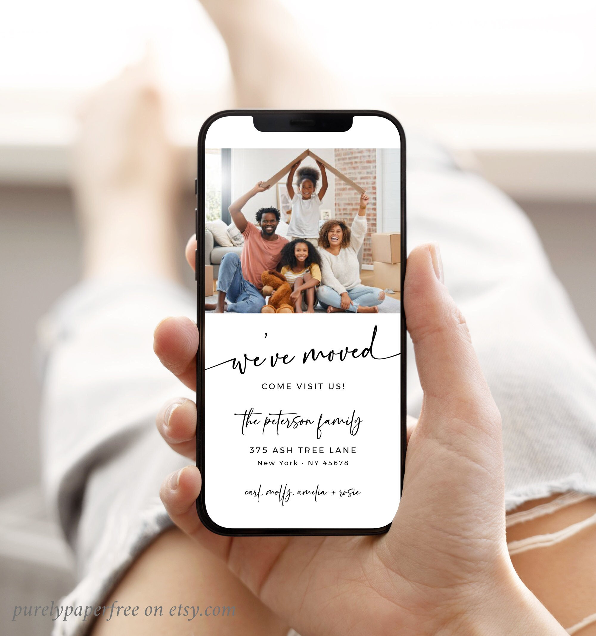 Moving Announcement for Phone, Digital New Home Announcement, New ...