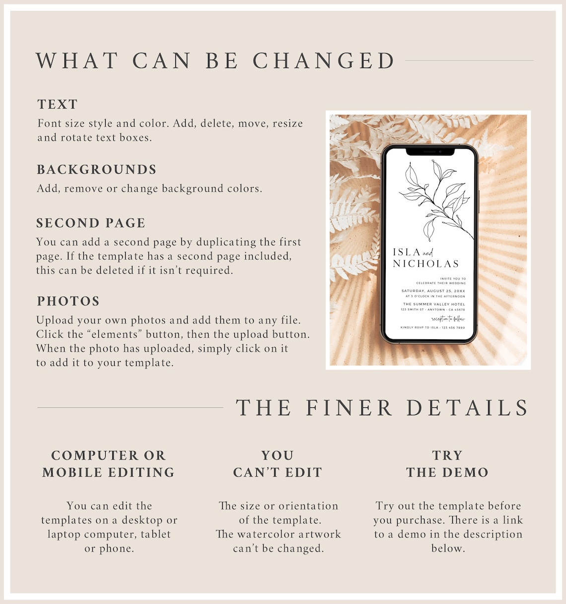 Rust Digital Wedding Invitation Minimal Wedding Invitation - Etsy