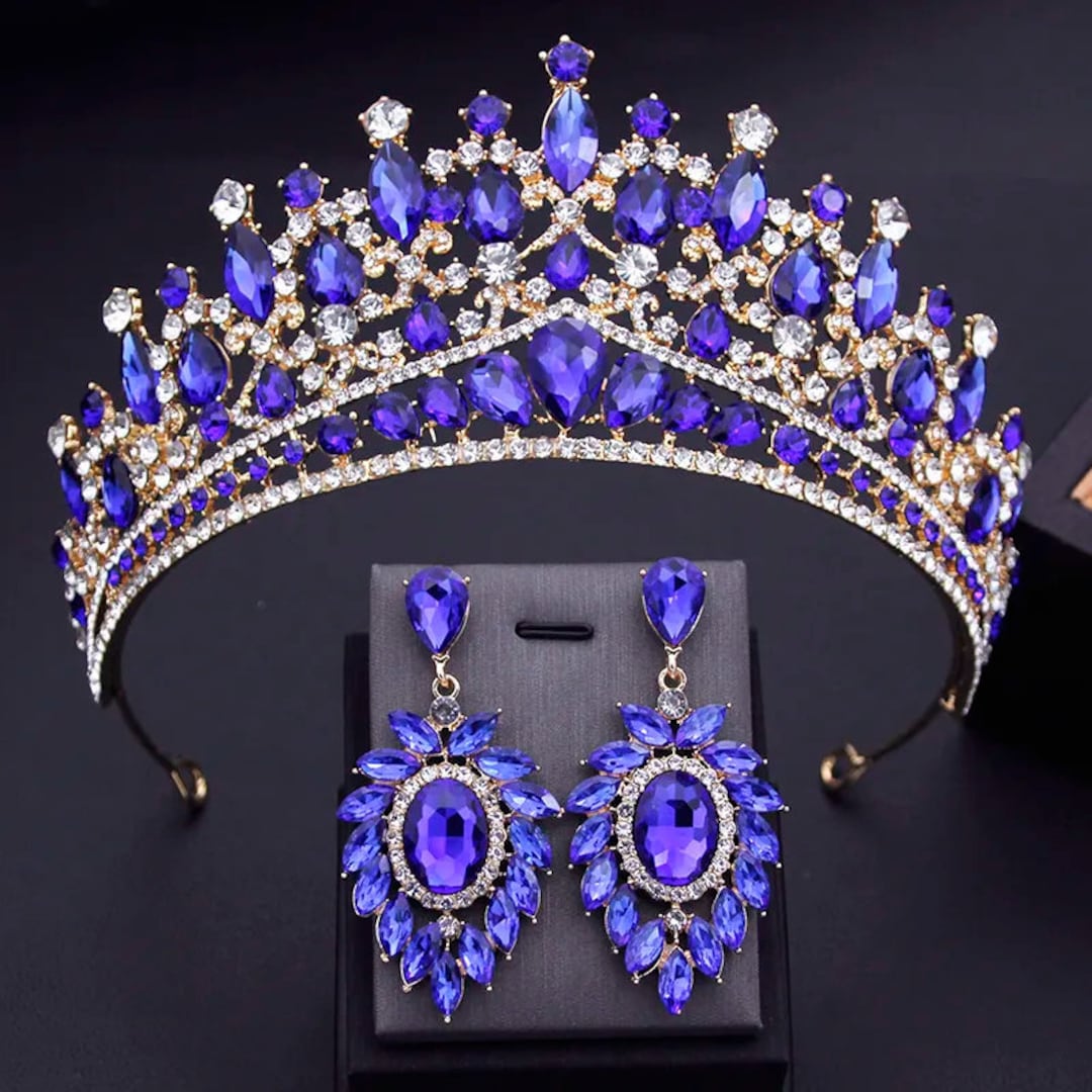 Crystal Water Drop Tiara Earrings Set / Bridal Earrings Set ...