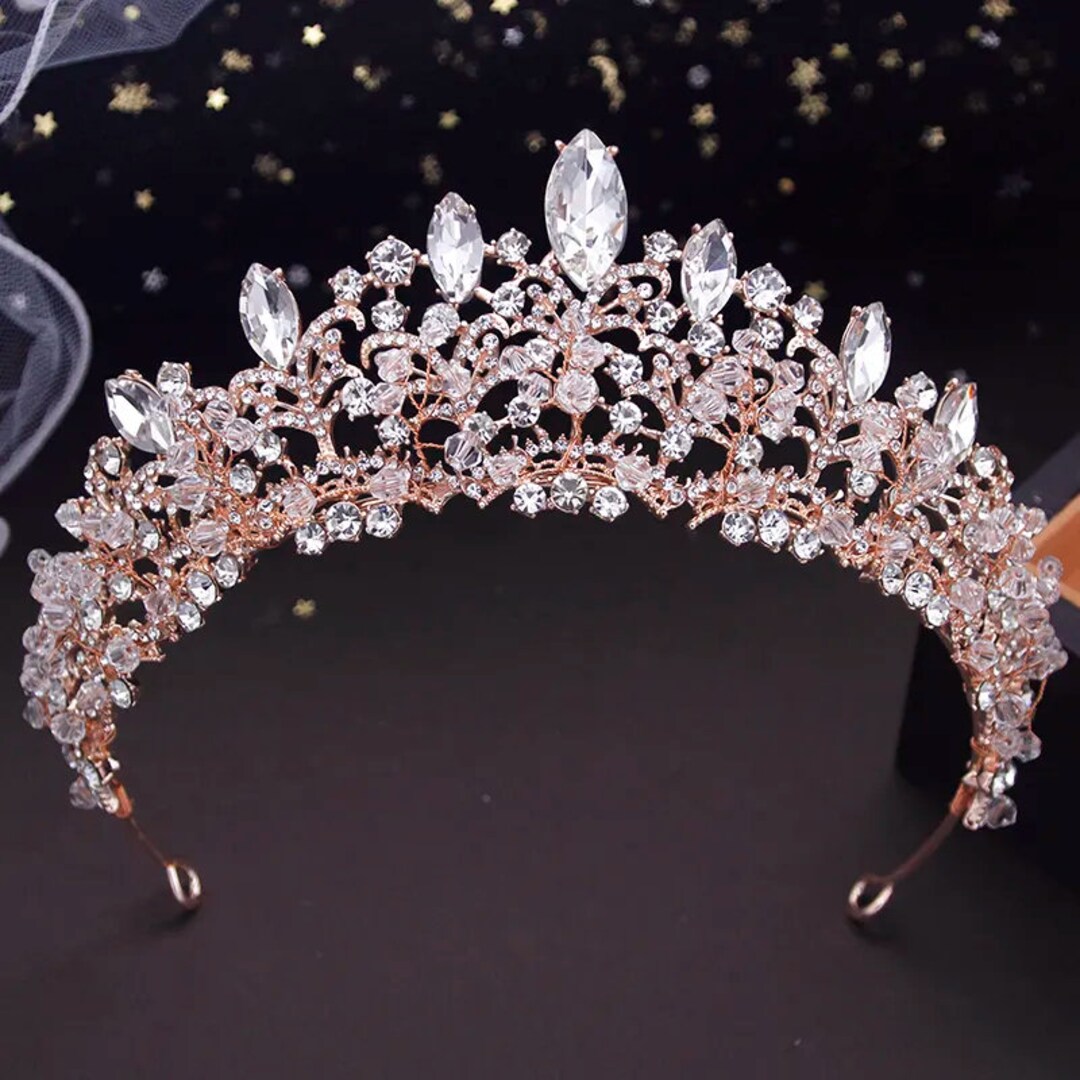 Swarovski Crystal Tiara / Rose Gold Swarovski Tiara / Gold Crystal ...