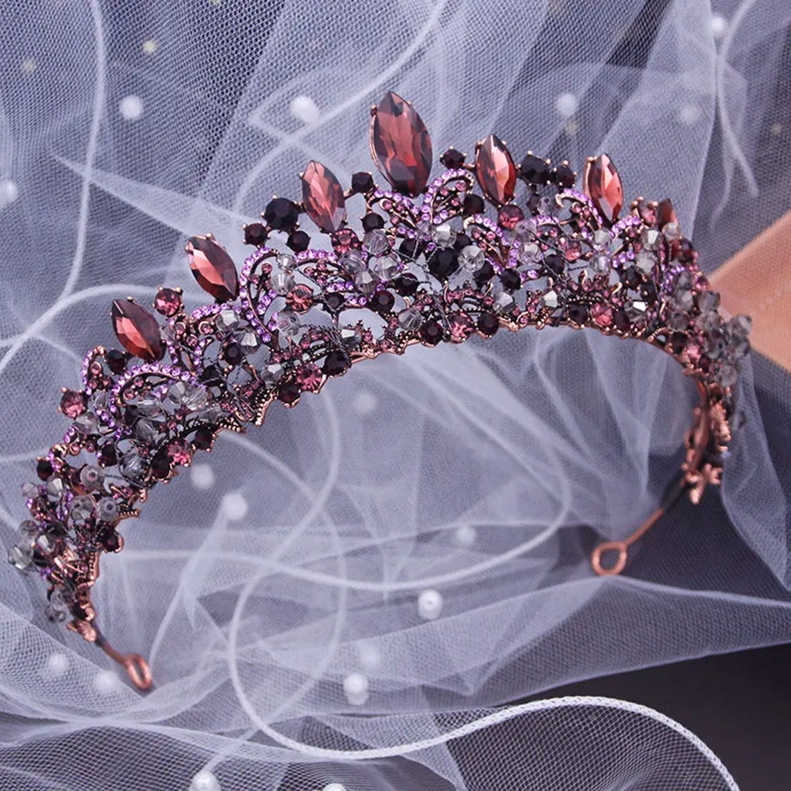 Swarovski Crystal Tiara / Rose Gold Swarovski Tiara / Gold Crystal ...