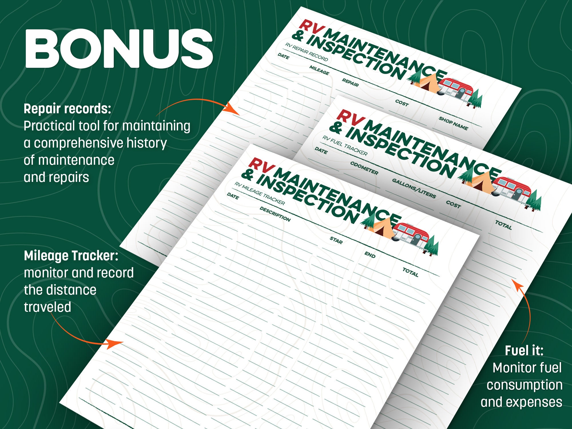 RV Maintenance and Inspection Checklist Printable & Digital, Motorhome ...