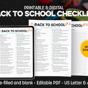 Back to School Checklist and Printable Planner for Parents - Organize ...