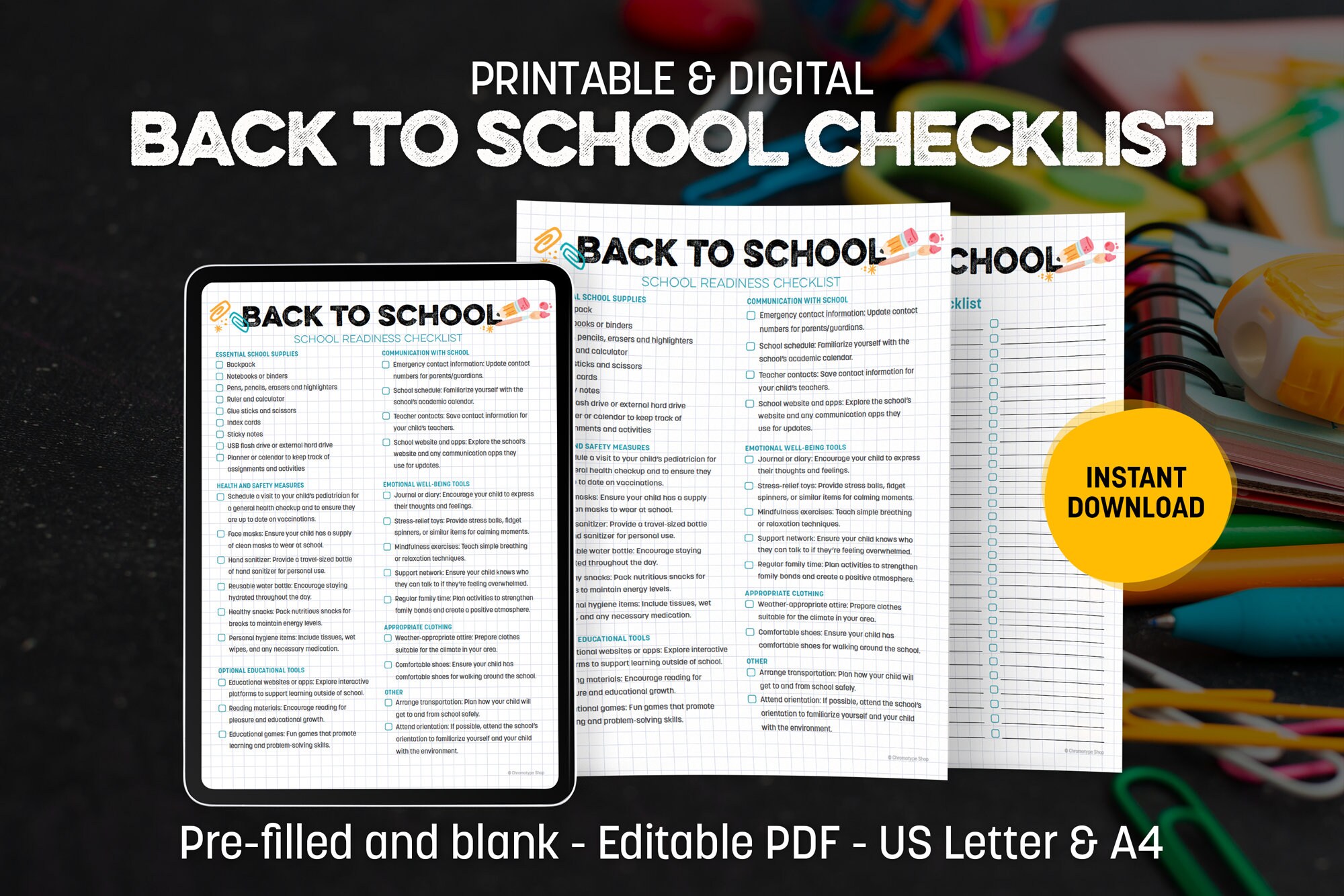 Back to School Checklist and Printable Planner for Parents - Organize ...