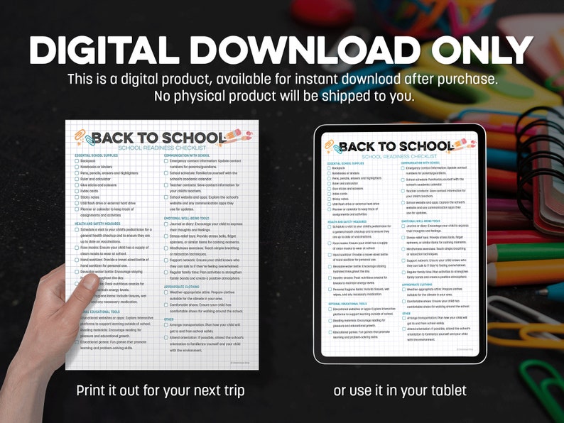 Back to School Checklist and Printable Planner for Parents - Organize ...