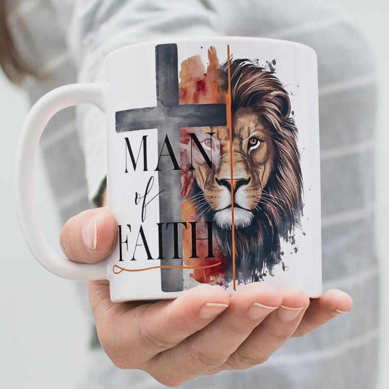 Man of Faith 11 & 15 Oz Mug Wrap, Religious Mug Wrap, Bible Verse ...