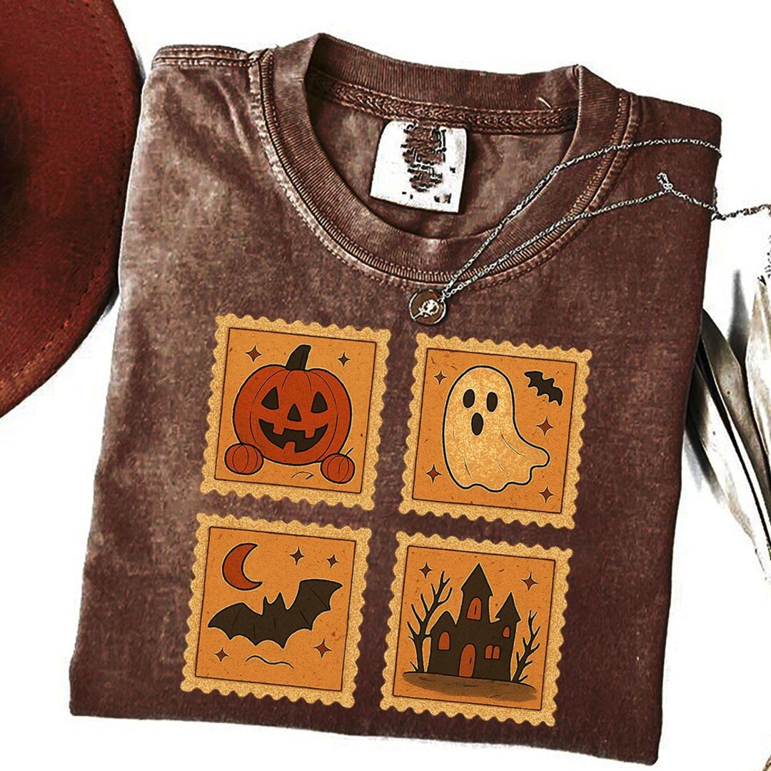 Vintage Halloween Postage Stamp PNG: Retro Spooky Clipart (3000x3000 Px ...