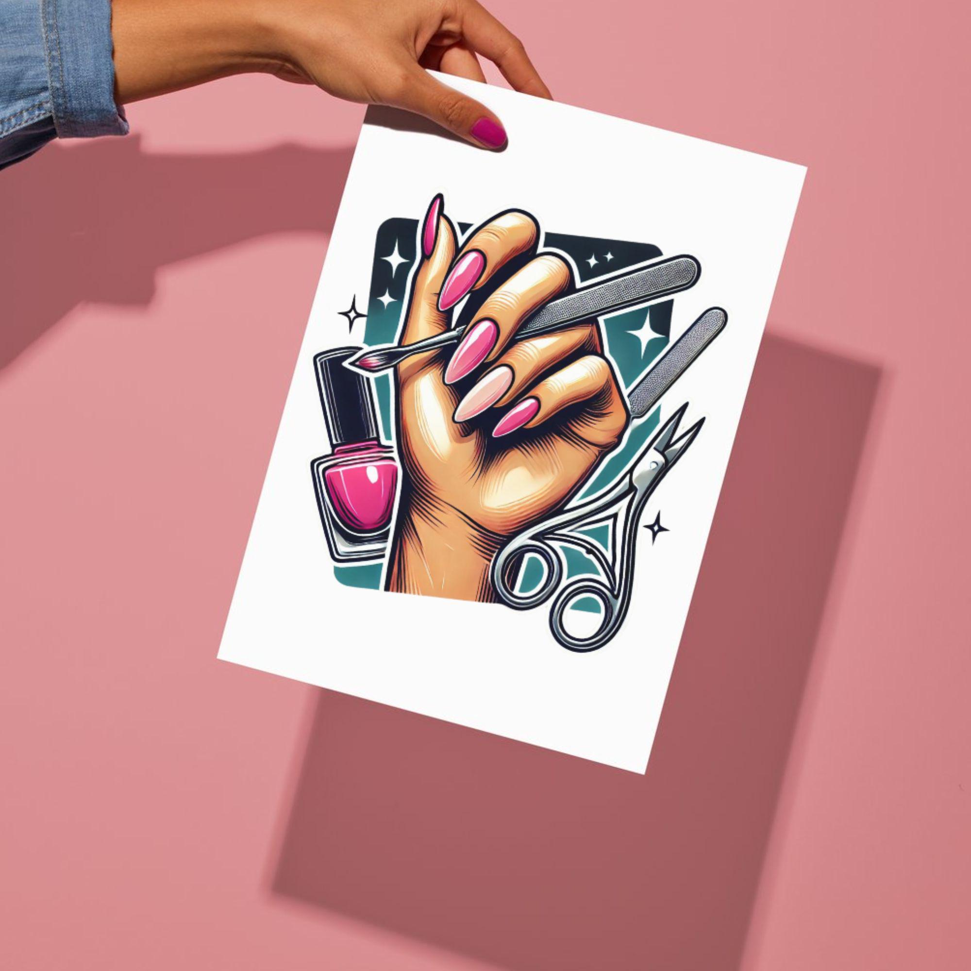 Png Nail Artist Hand, Nail Tech Png Sublimation Design, Western Nail ...