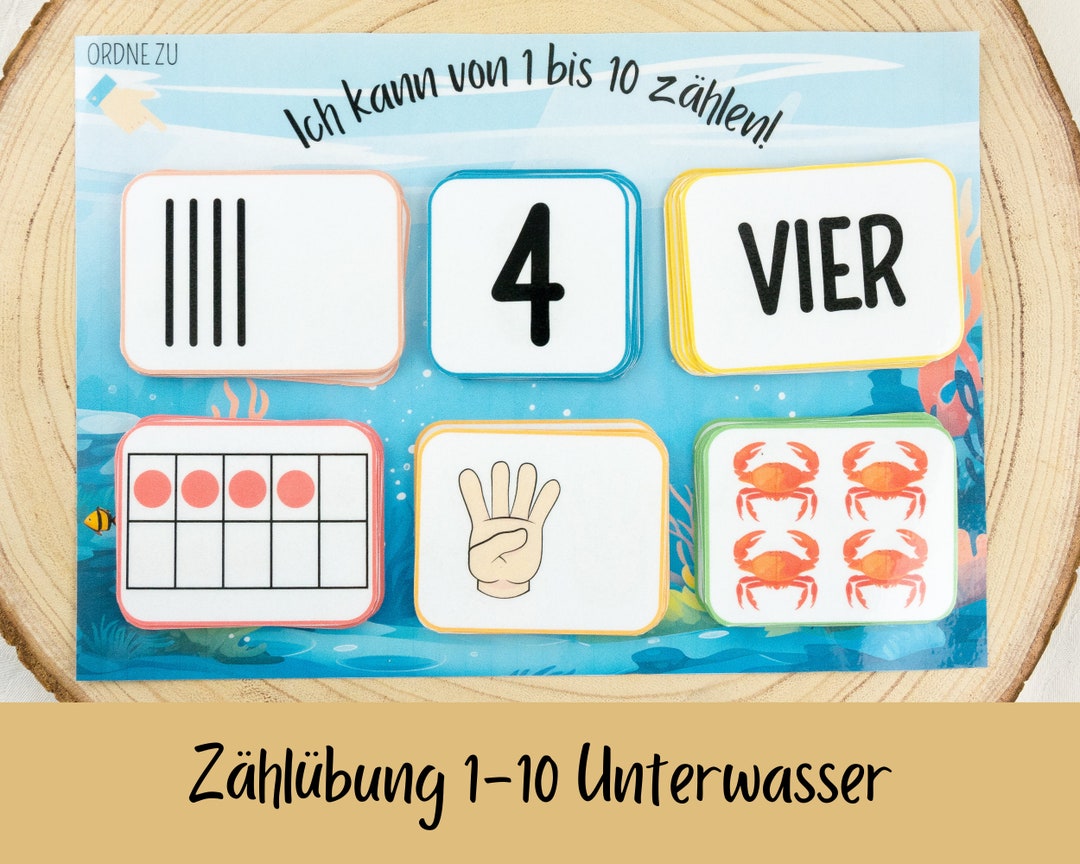 Counting Exercise With an Underwater Motif for Children to - Etsy