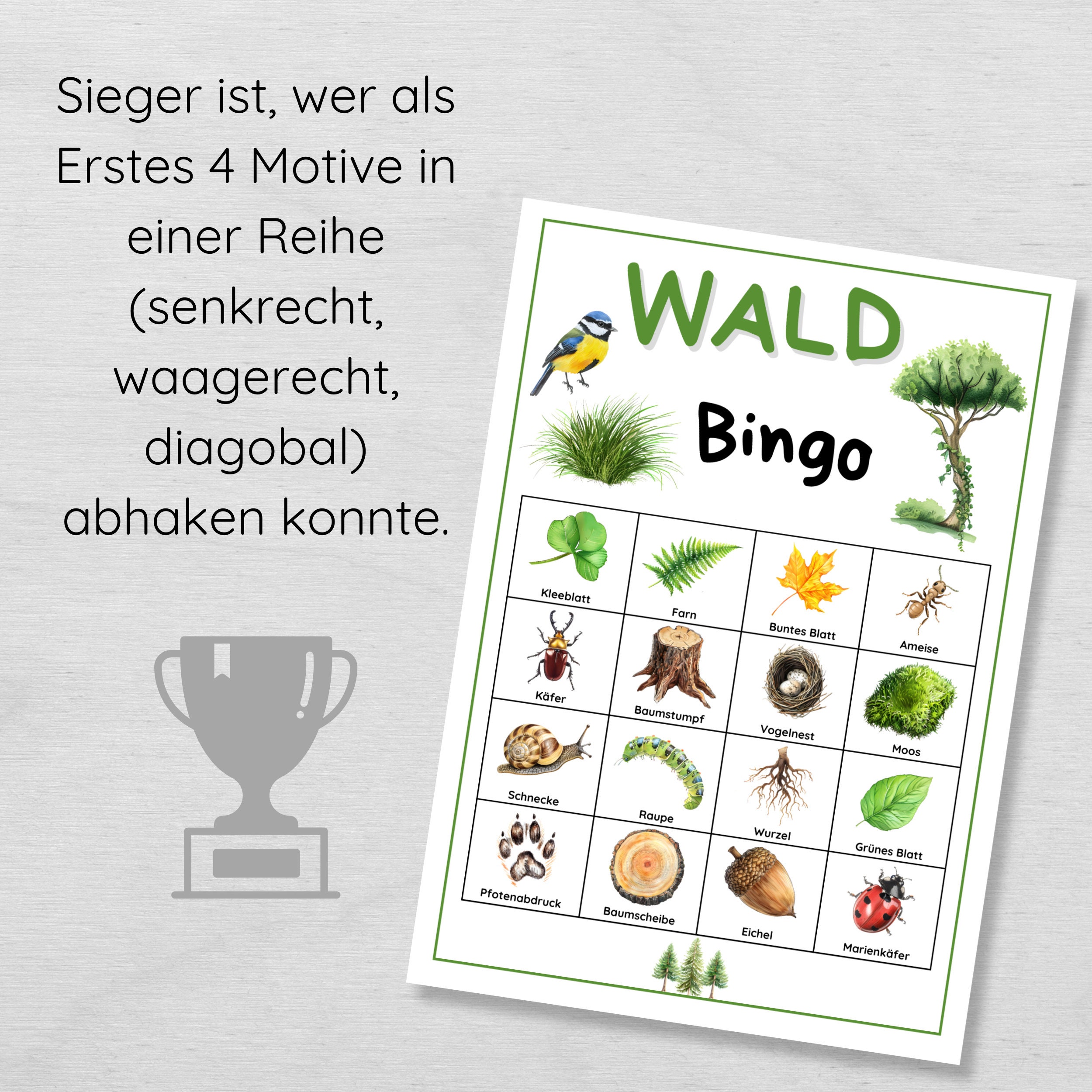 Forest Bingo for Children to Print Out, Forest Bingo Printable, Forest ...