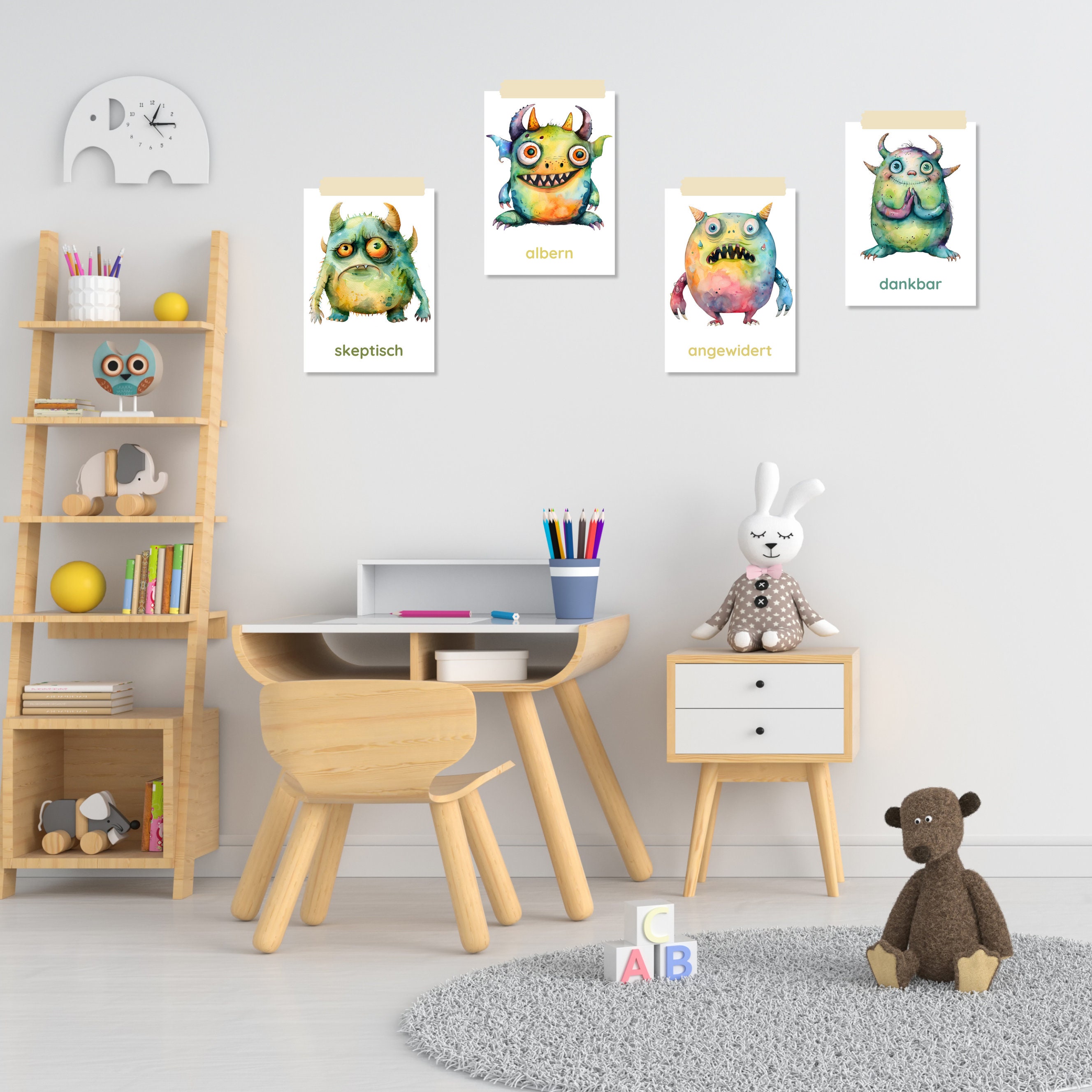 26 Monster Emotion Cards for Children to Print Out, Picture Cards to ...