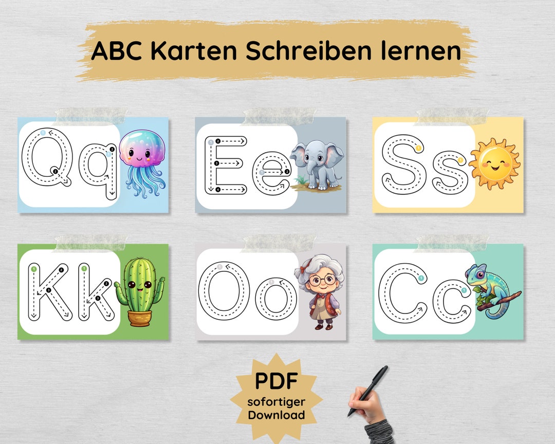 ABC Practice Cards for Learning to Write, Alphabet Cards for Elementary ...
