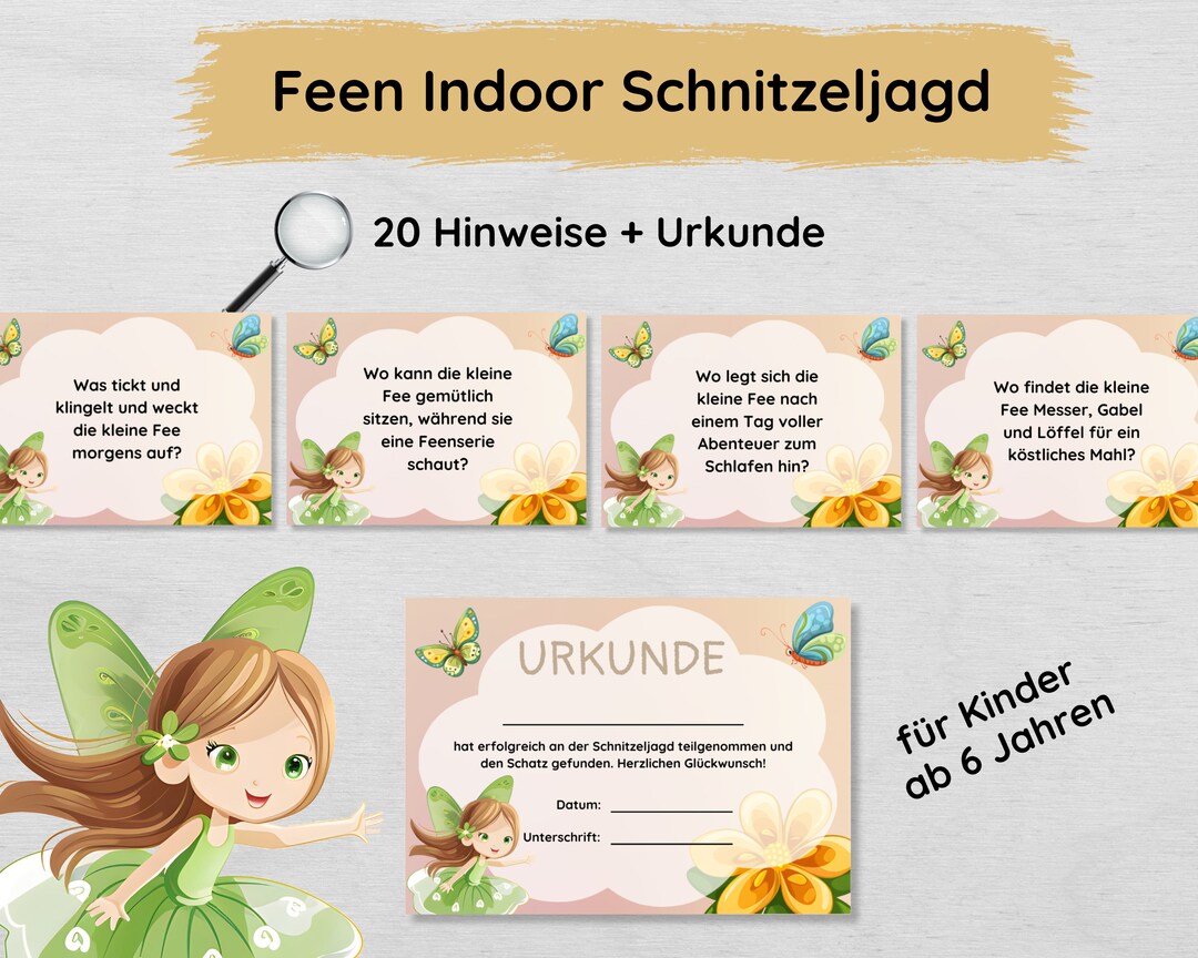 Indoor Fairy Scavenger Hunt for at Home With 20 Clues and Certificate ...