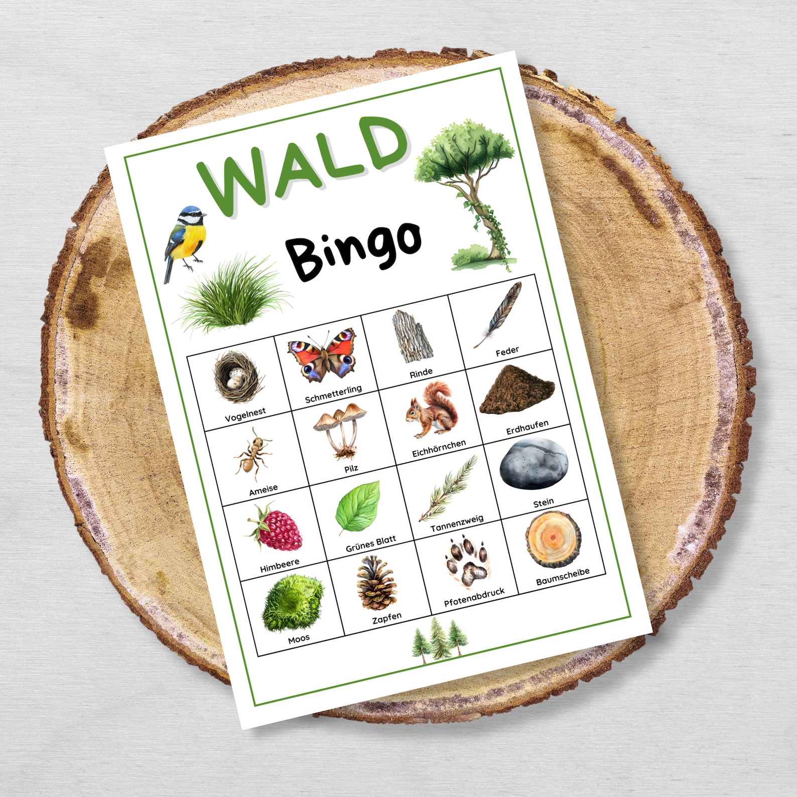 Forest Bingo for Children to Print Out, Forest Bingo Printable, Forest ...