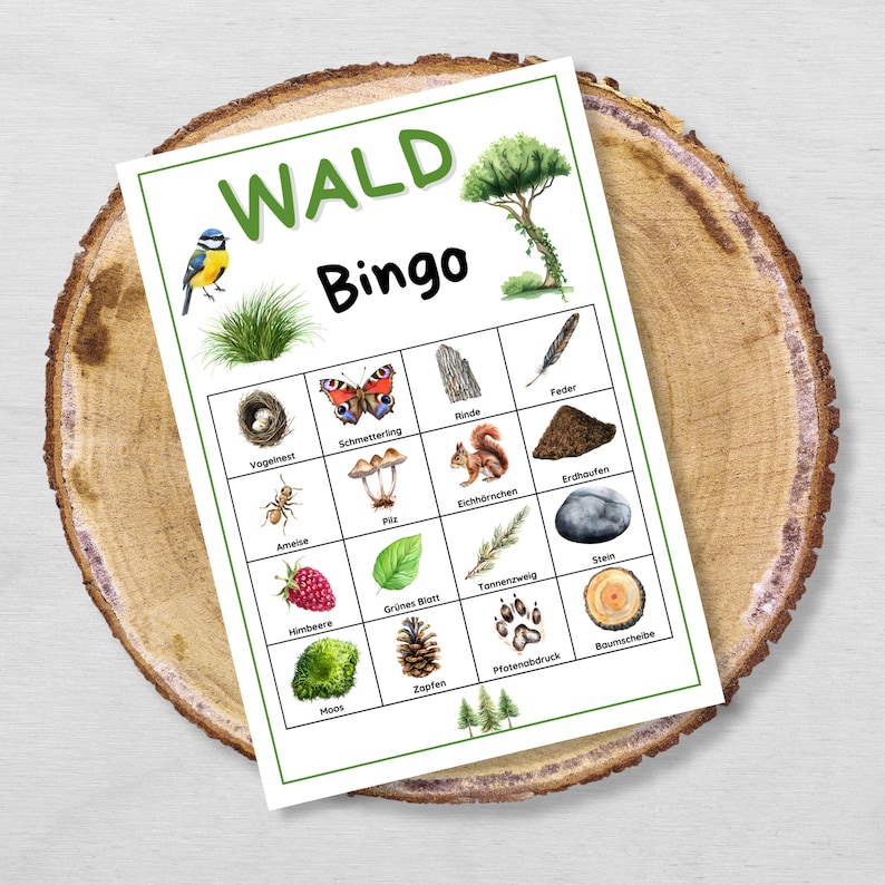 Forest Bingo for Children to Print Out, Forest Bingo Printable, Forest ...