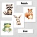 15 Learning Cards With Cute Forest Animals, Three-part Picture Cards ...