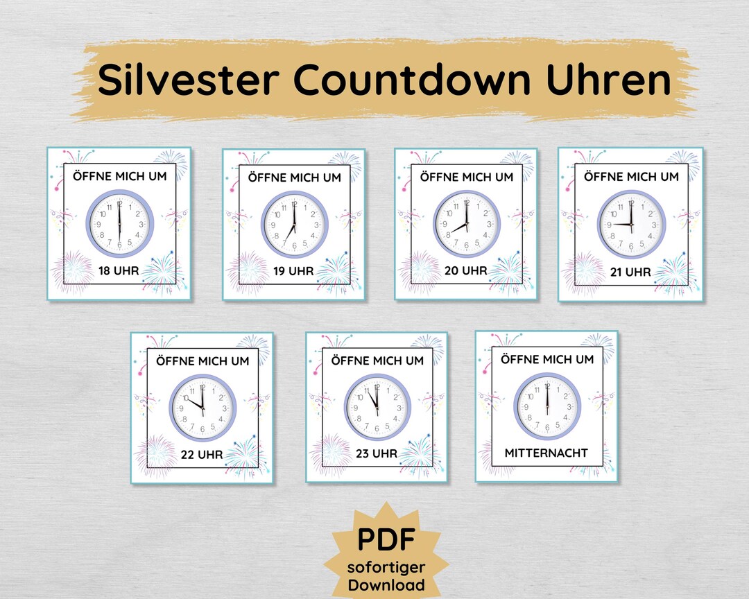 New Year's Eve Countdown Bags Clocks Dials Until Midnight, New Year's ...