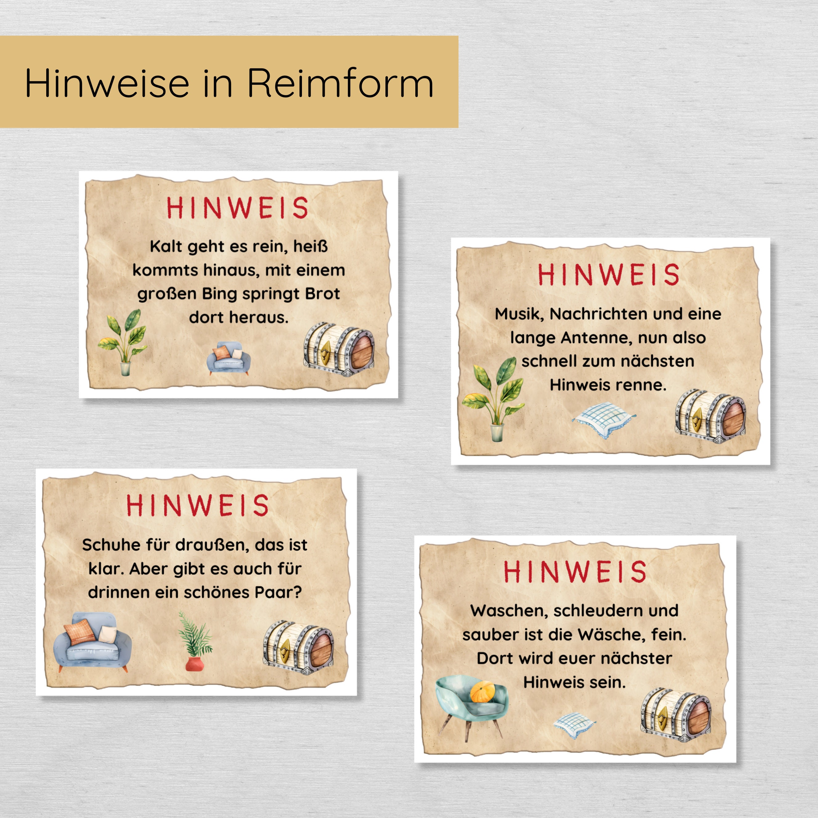 Indoor Schnitzeljagd für Kinder ab 6 Jahren, Schatzsuche für Zuhause ...