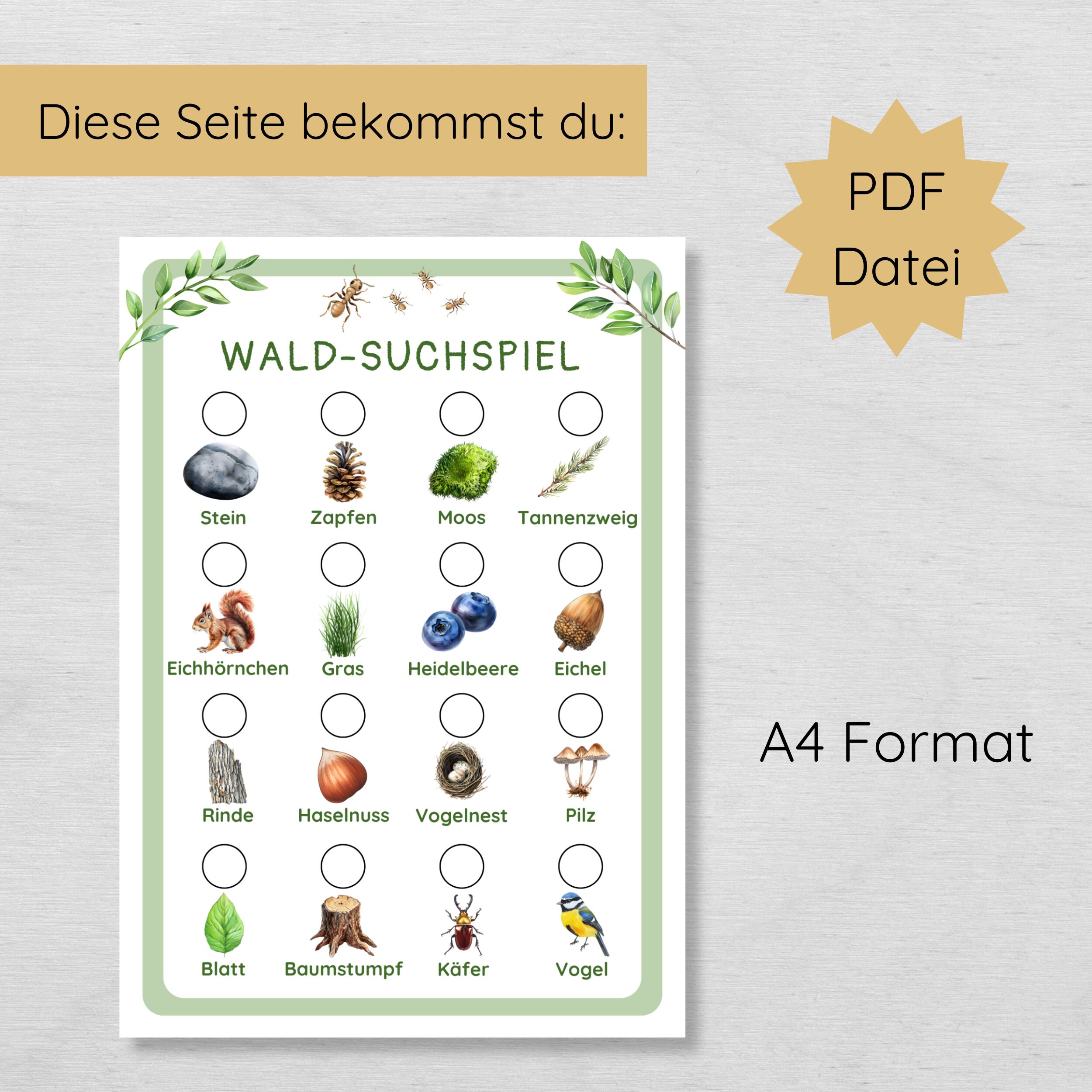 Forest Treasure Hunt for Children, Forest Search Game Printable ...