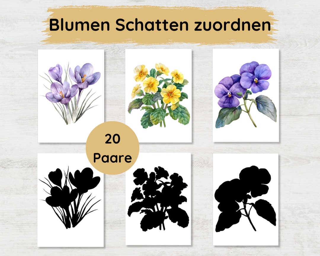 Flower Shadow Matching Game for Children to Print Out, Spring Flowers ...