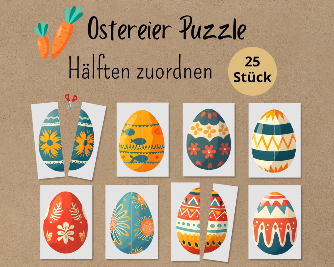 Assigning Easter Egg Puzzle Halves for Children, Great Activity for ...