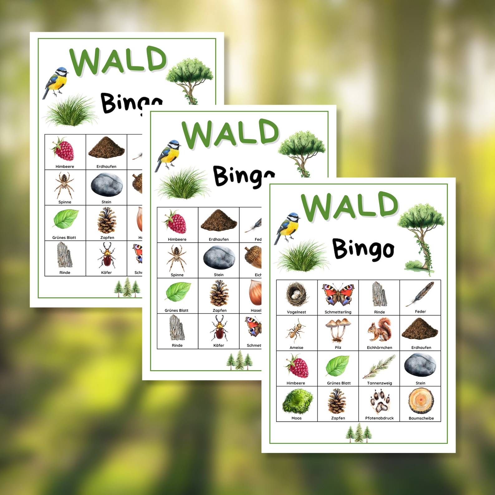 Forest Bingo for Children to Print Out, Forest Bingo Printable, Forest ...