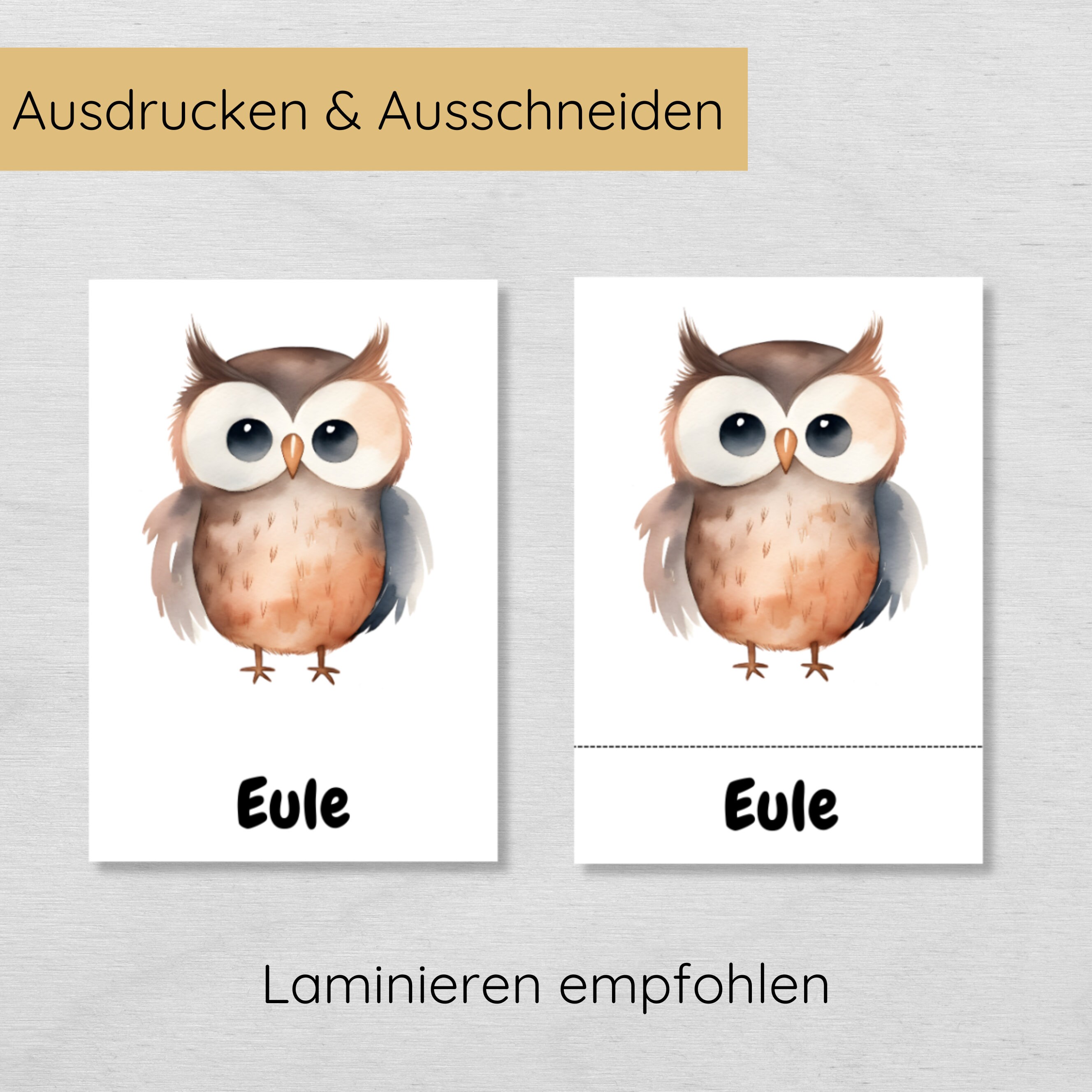 15 Learning Cards With Cute Forest Animals, Three-part Picture Cards ...