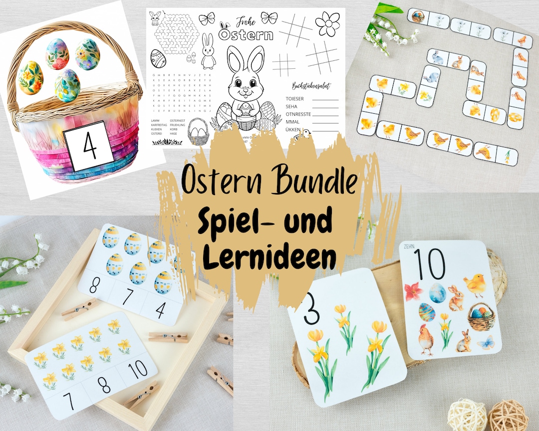 Ostern Bundle 5 Spiel und Lernideen für Kinder: Ostern Tischset ...