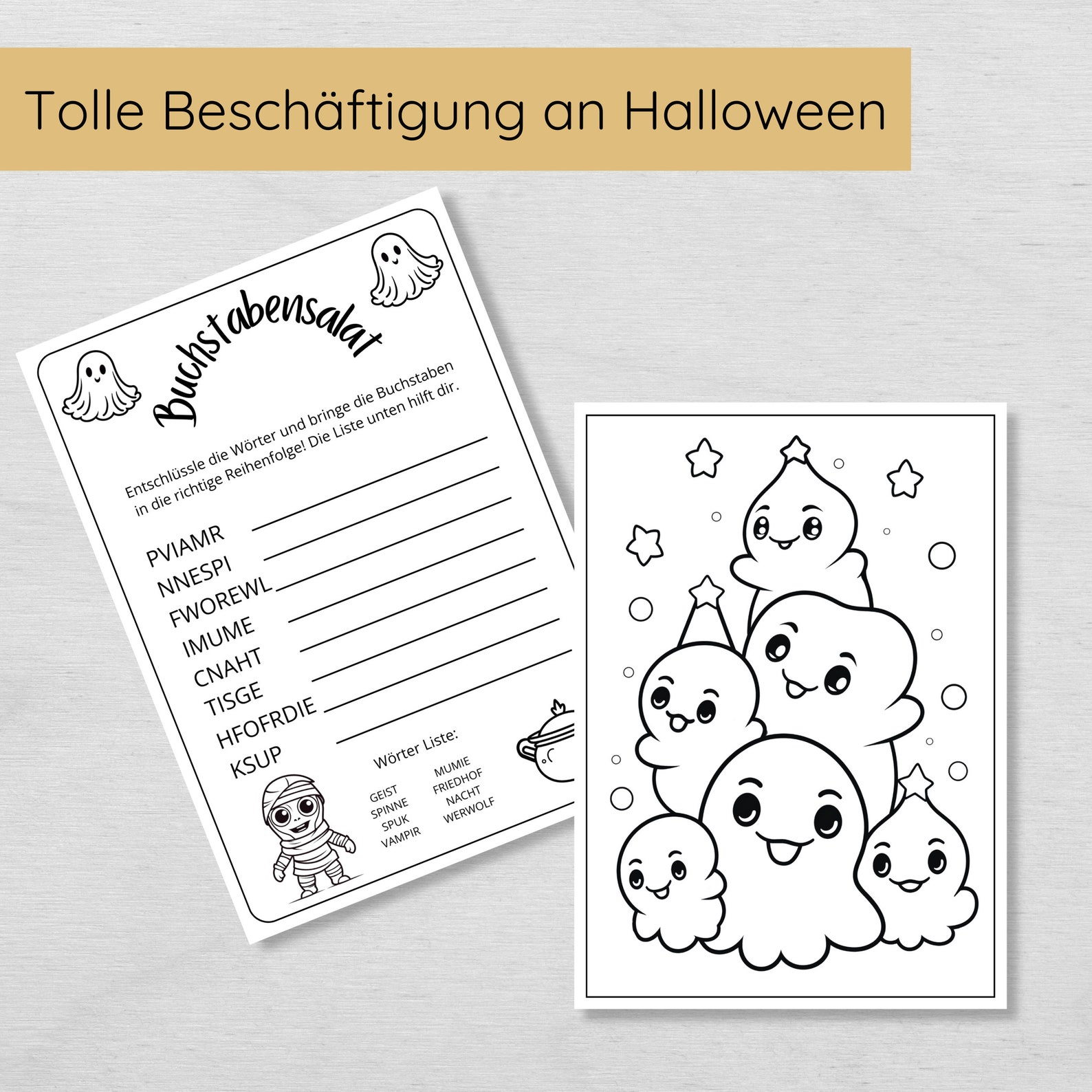 25 Halloween Puzzle Pages and Coloring Pages for Children to Print Out ...