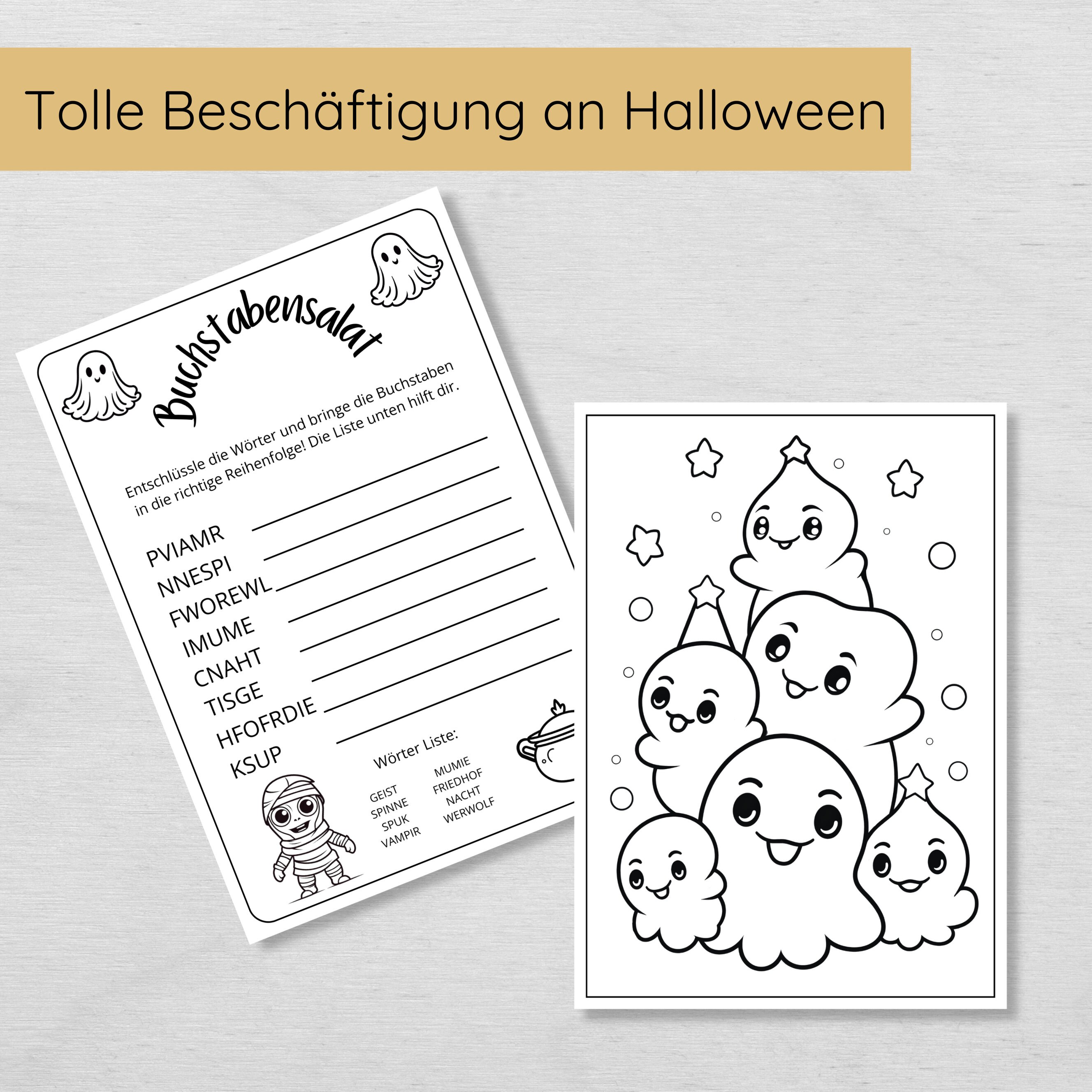25 Halloween Puzzle Pages and Coloring Pages for Children to Print Out ...