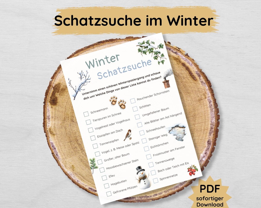 Winter Treasure Hunt for Children to Print, Winter Treasure Hunt ...