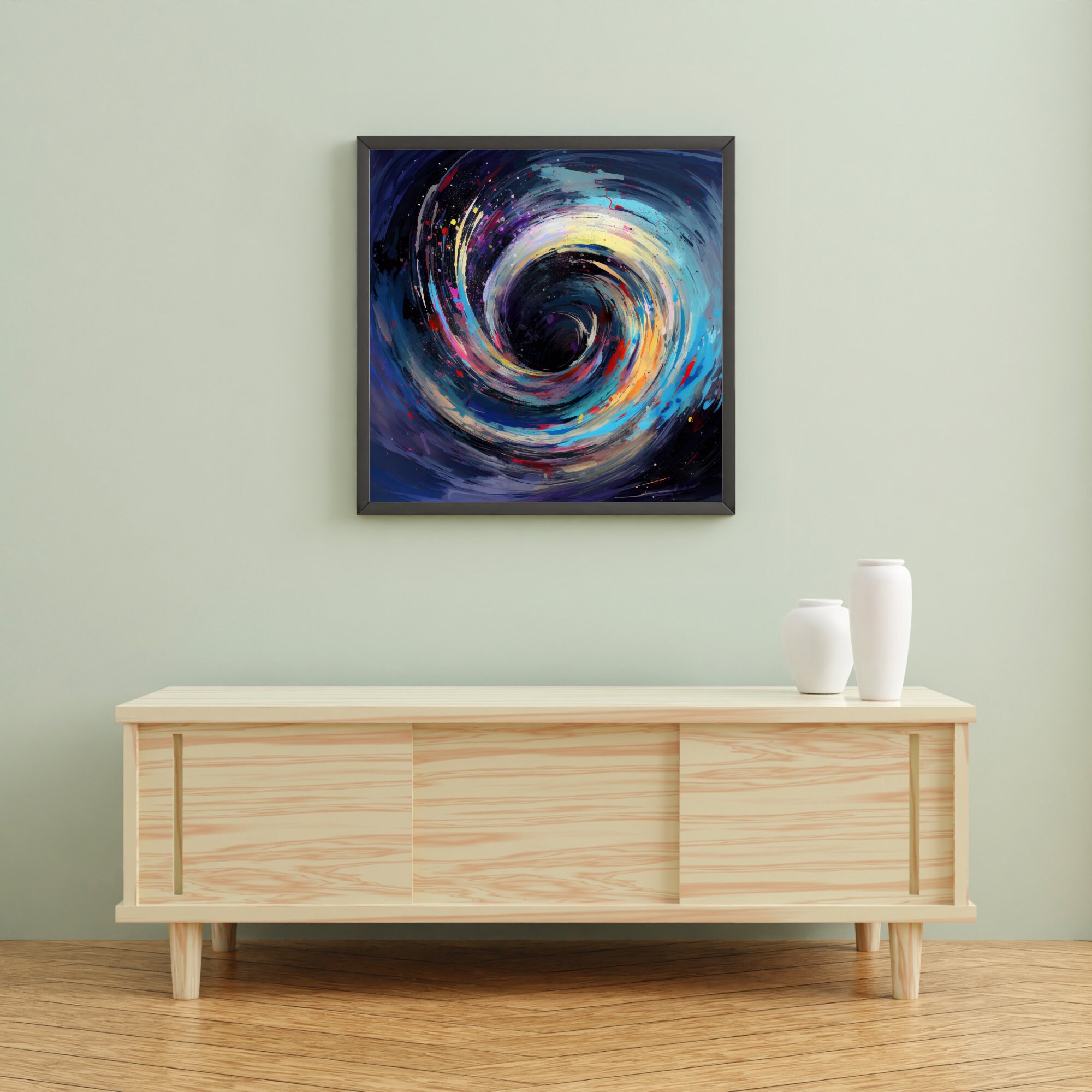 Abstract Vortex Painting, Blue Abbyss, Printable Wall Decor/art ...