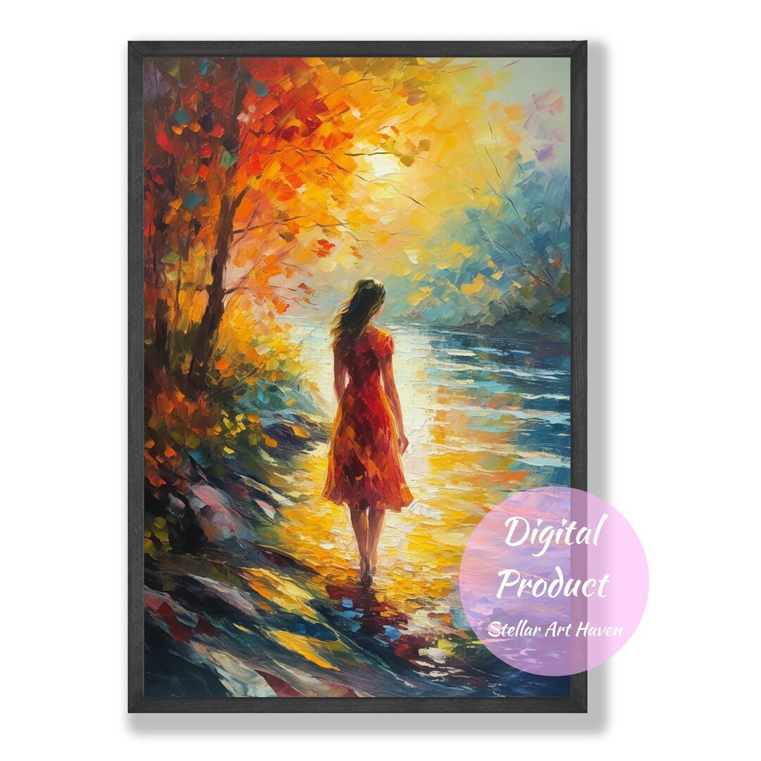 Colourful Lady in a Spring No.2, Printable Wall Decor, Printable Wall ...