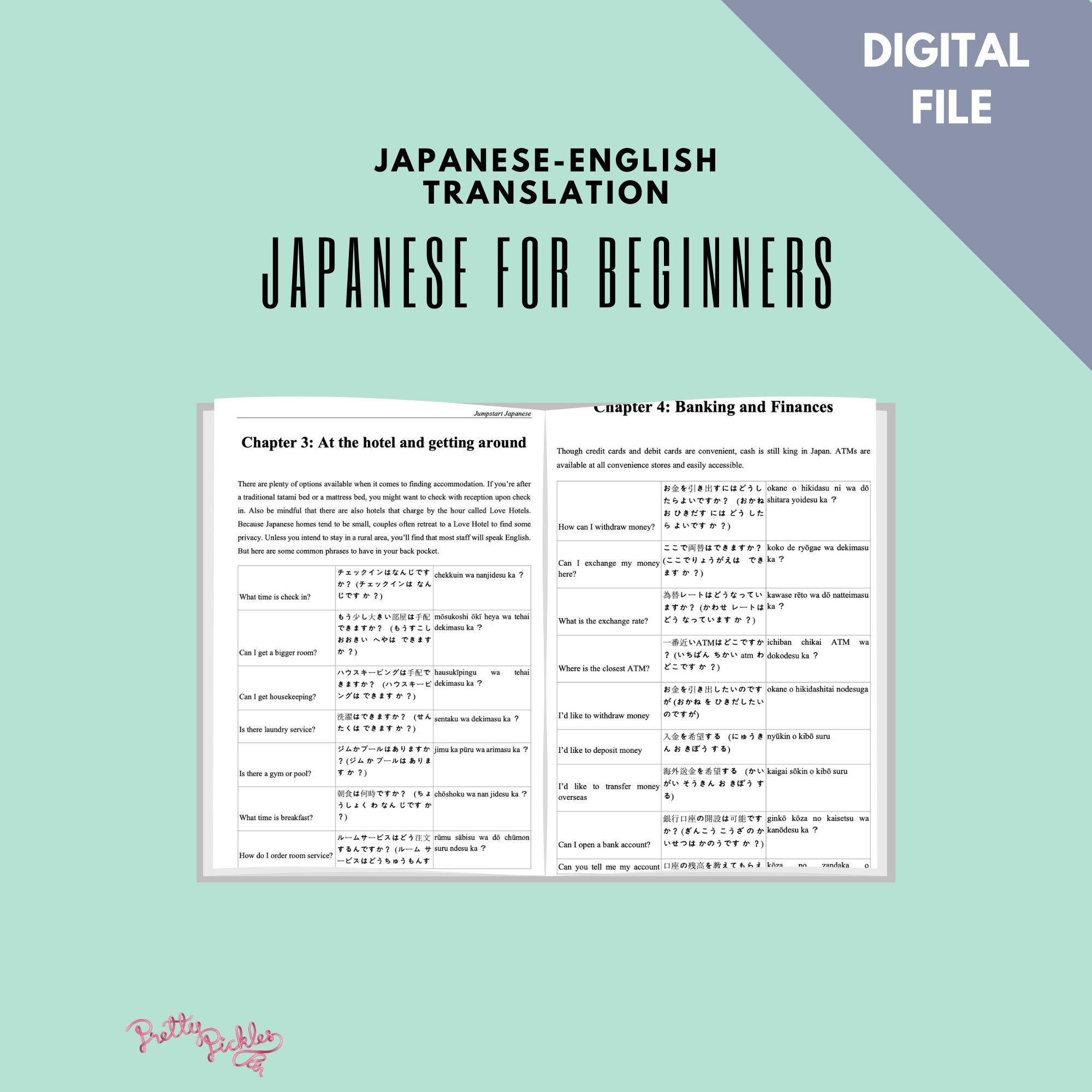 Learn Japanese Phrase Book for Travellers and Students JPLT Hiragana ...