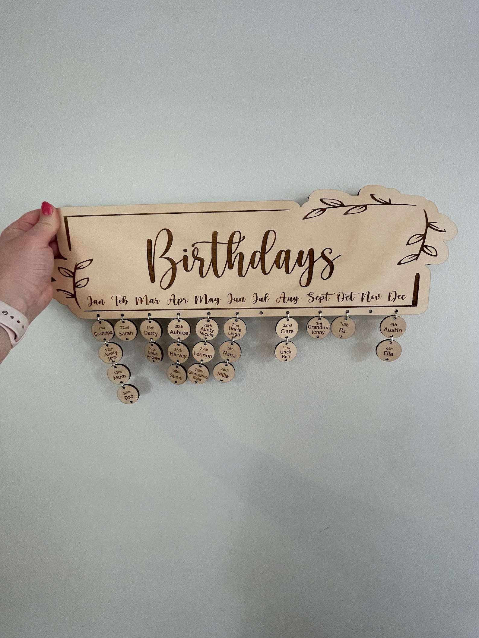 Birthday Calendar Wall Hanging - Etsy